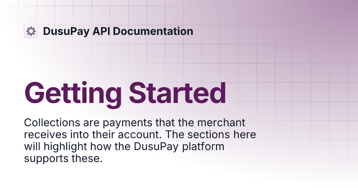 Getting Started | DusuPay API Documentation